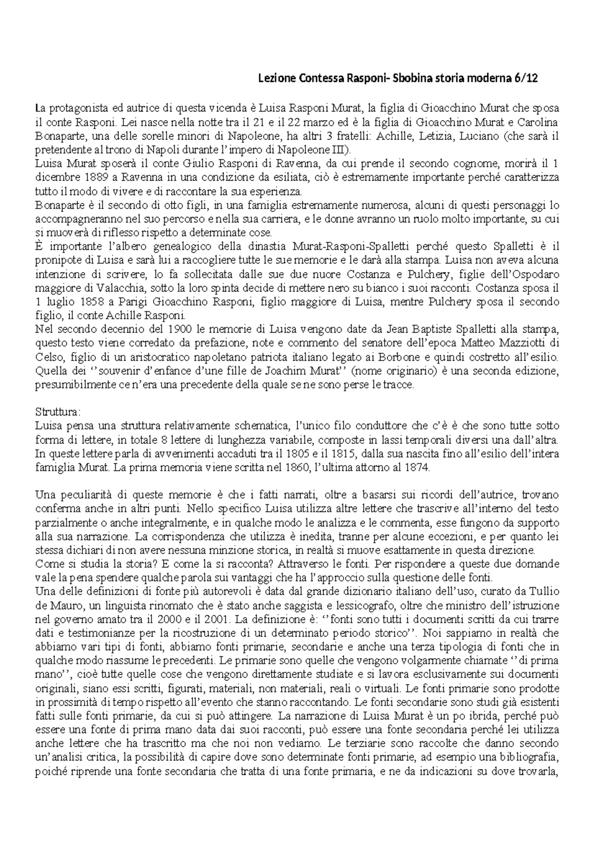 Appunti spiegazione Contessa Rasponi - Lezione Contessa Rasponi ...