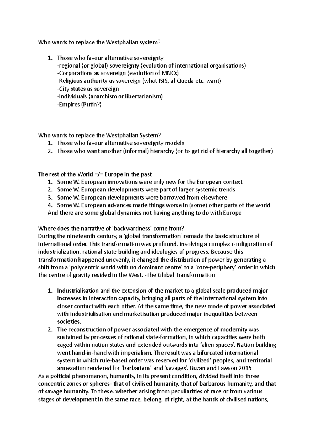 Lecture 27:28 - Who wants to replace the Westphalian system? Those who ...