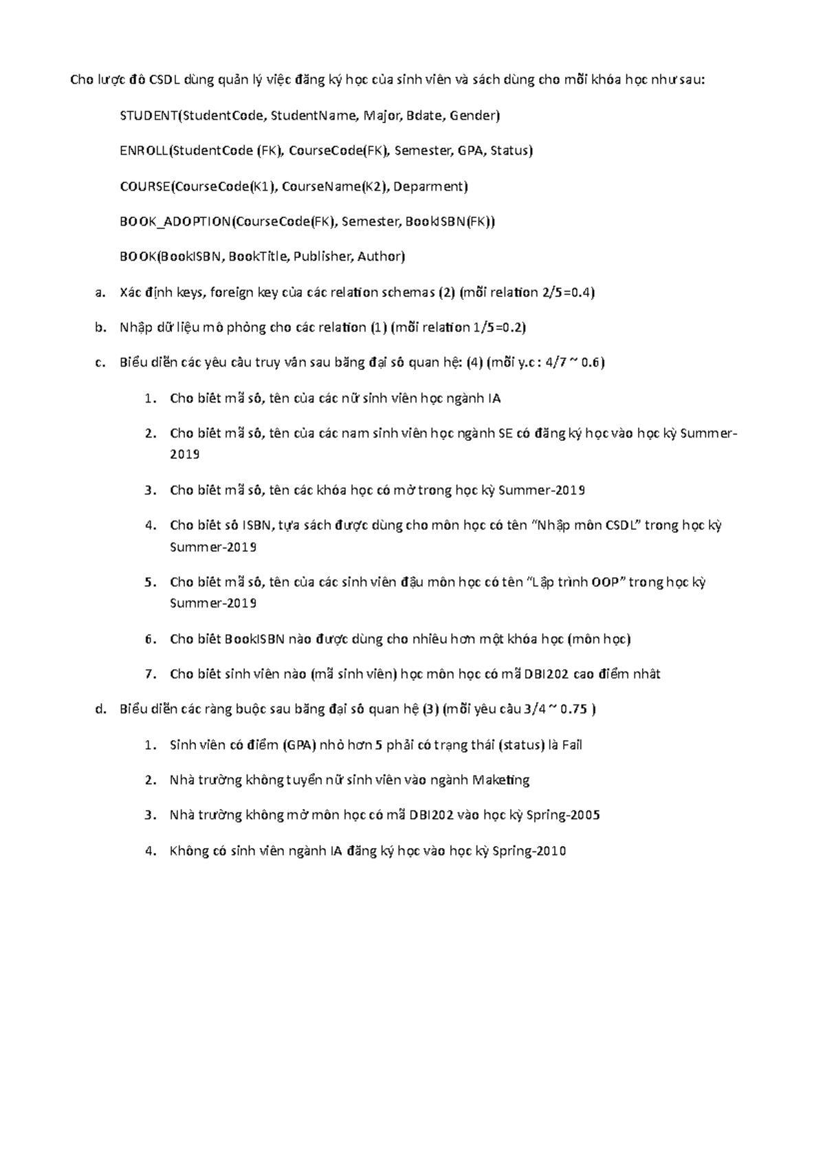 Lab1 RA - learn with me - Cho lượảệọủọưc đồồ CSDL dùng qu n lý vi c ...