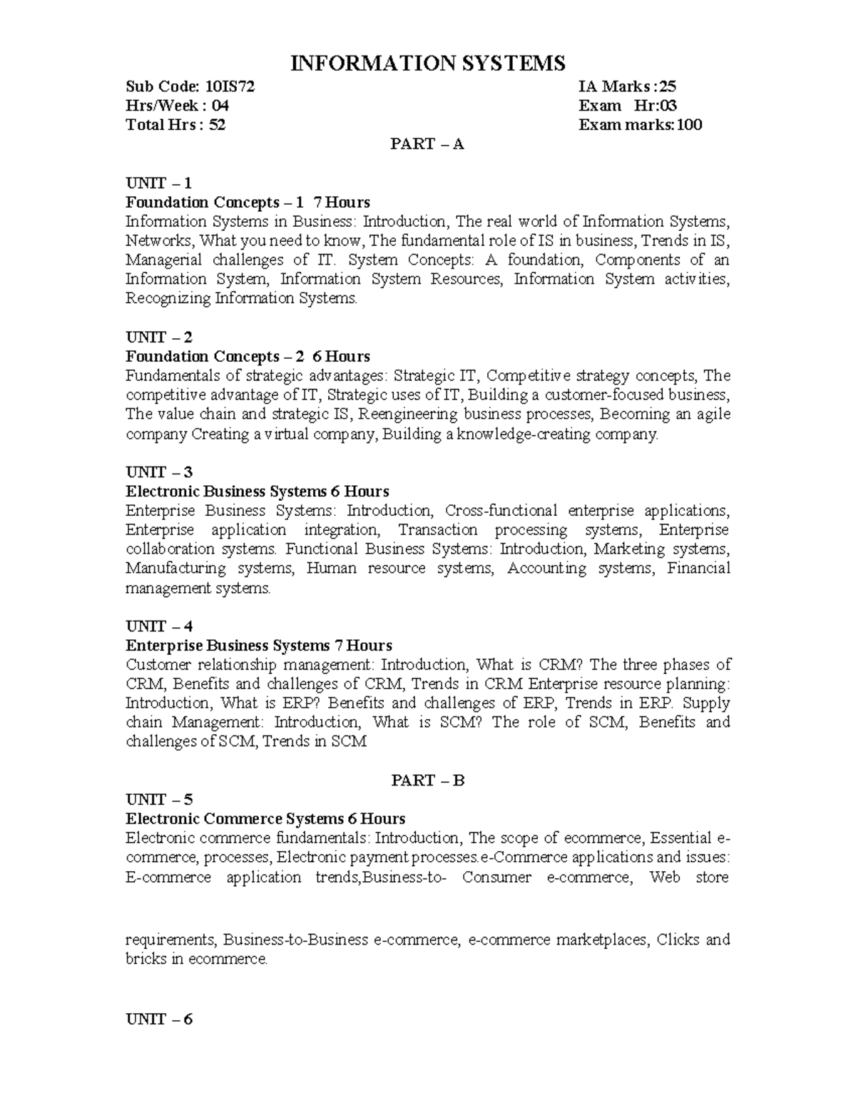 Information Systems ( Sjbit) [10IS72]- Notes - FNI O ITAMR NO SYS E ST ...