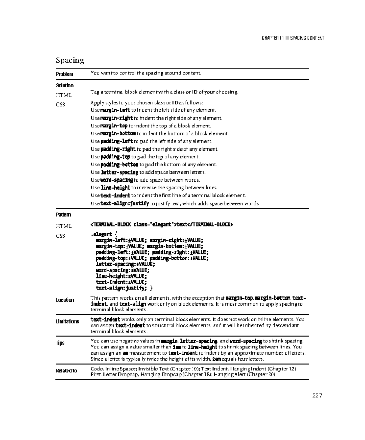 Web development (23) - Spacing Problem You want to control the spacing ...