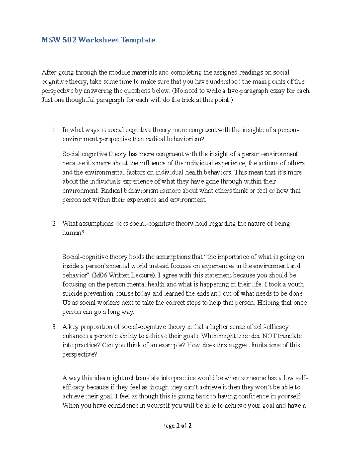 MSW 502 Worksheet Module 6 2023 - MSW 502 Worksheet Template After ...