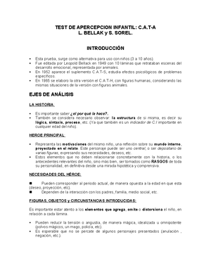 Test de Apercepción infantil CAT-A y CAT-S - Test de Apercepción ...