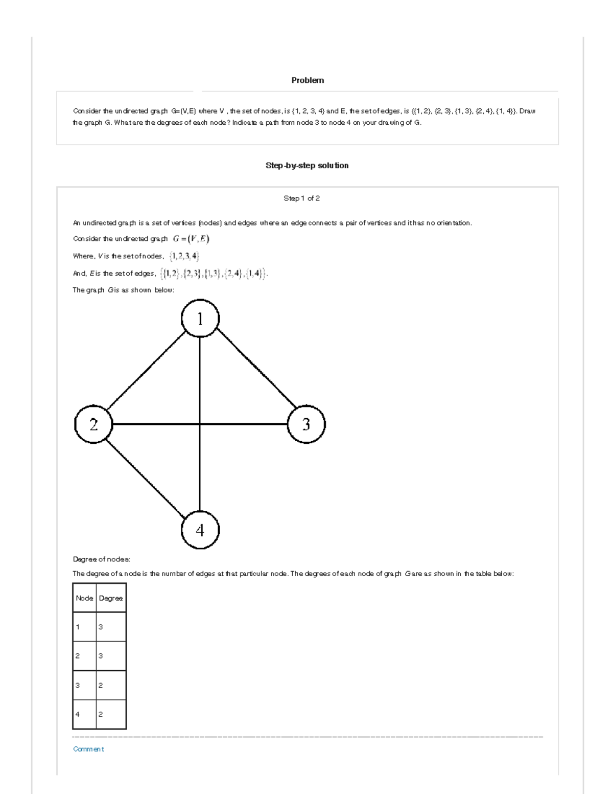 Solution for chapter 1 - Problem Consider the undirected graph G=(V,E) where V , the set of ...