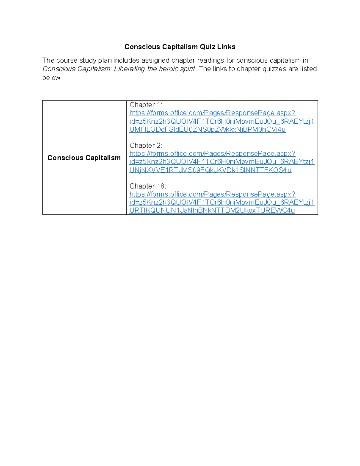 Cc quiz links - Conscious Capitalism Quiz Links The course study plan ...