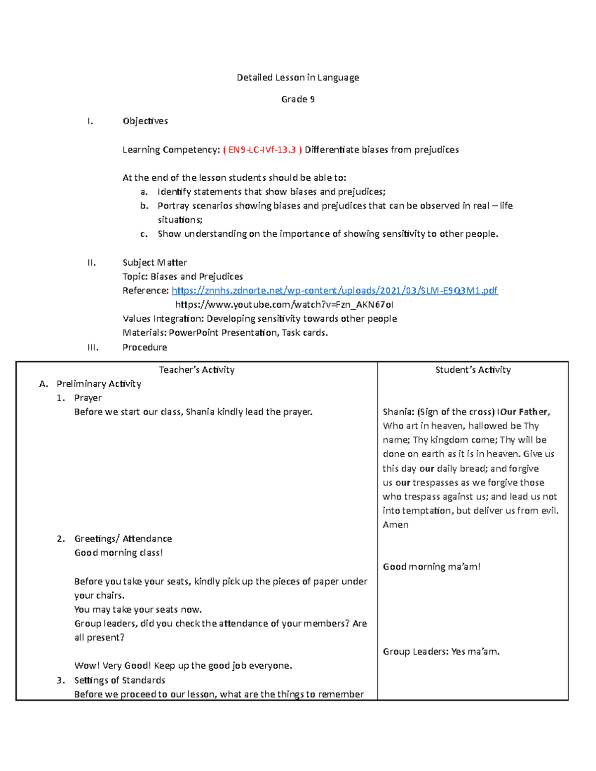 Detailed Lesson in language - Detailed Lesson in Language Grade 9 I ...