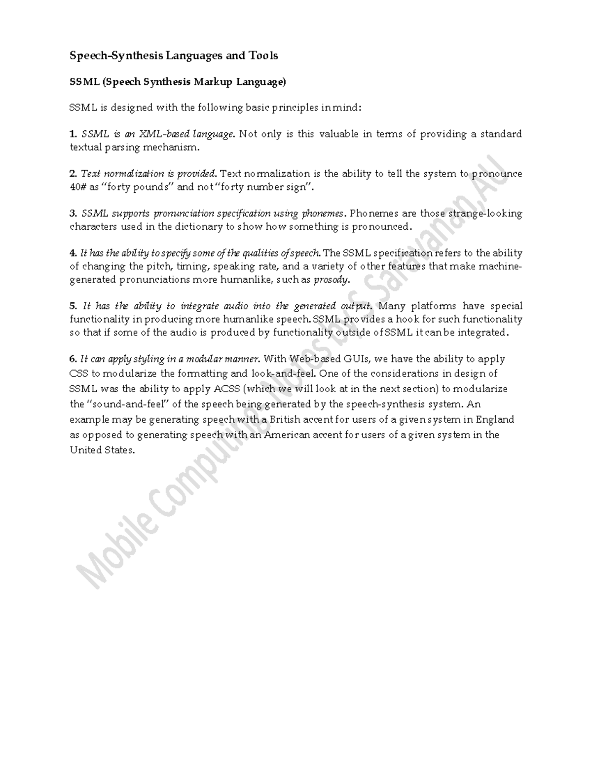 Lecture 4 - ddvf - Speech-Synthesis Languages and Tools SSML (Speech ...