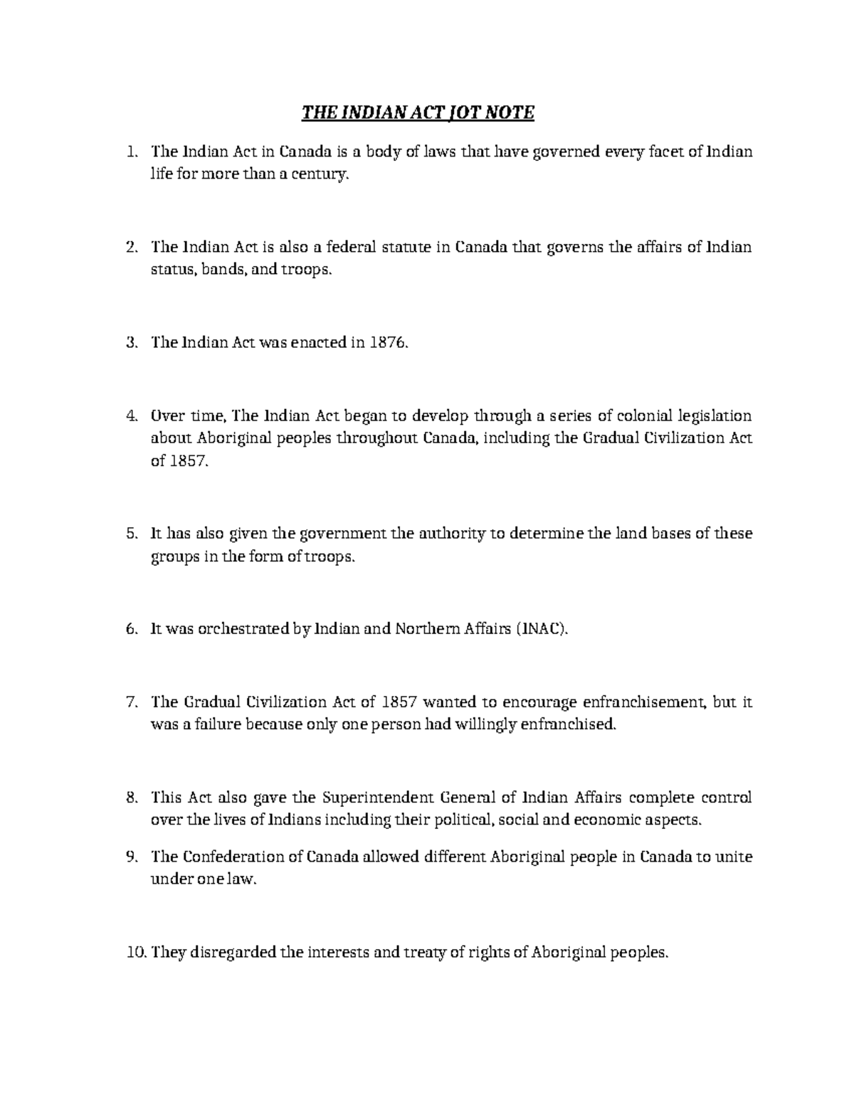 Princess Chidi-Adibe - The Indian Act Jot Note - THE INDIAN ACT JOT ...