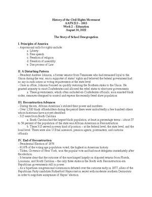 Week 5 - Down Freedoms Main Line - History of the Civil Rights Movement ...