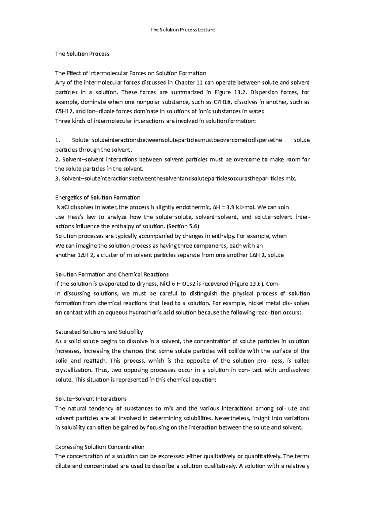 The Solution Process Lecture Notes The Solution Process Lecture The