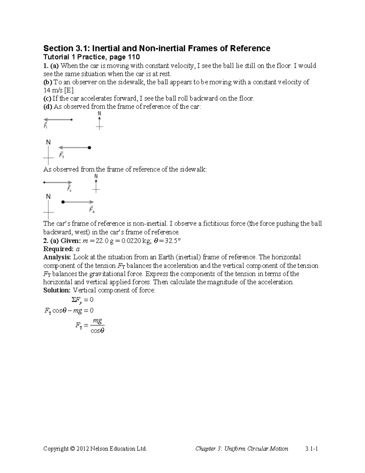 Physics 12 lesson 3.1 solution material - **Section 3: Inertial and Non ...