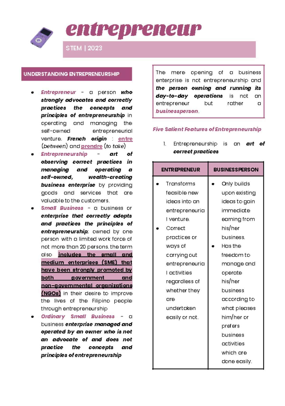 STEM - Entrepreneurship - STEM | 2023 UNDERSTANDING ENTREPRENEURSHIP ...