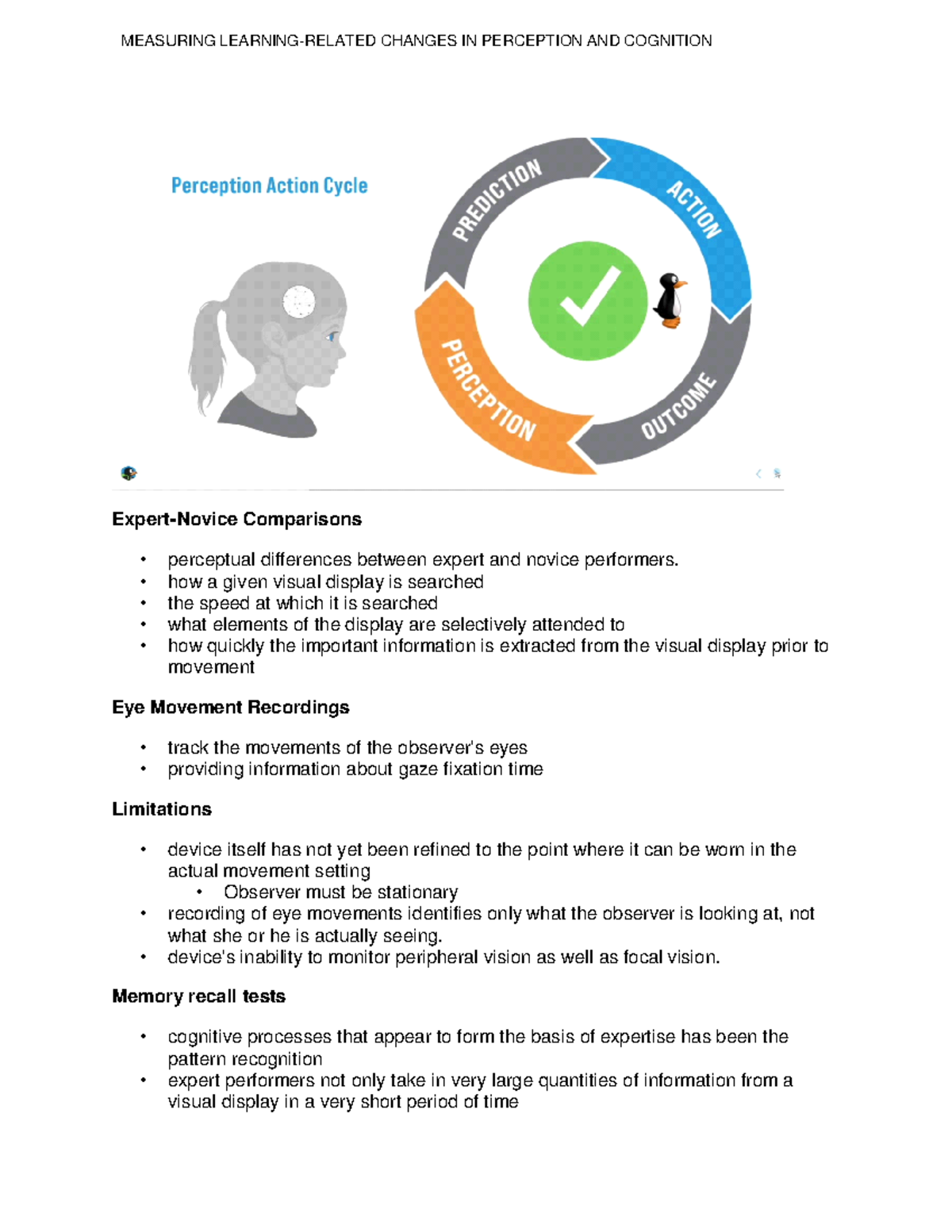 Perception and cognition lec notes - Expert-Novice Comparisons ...