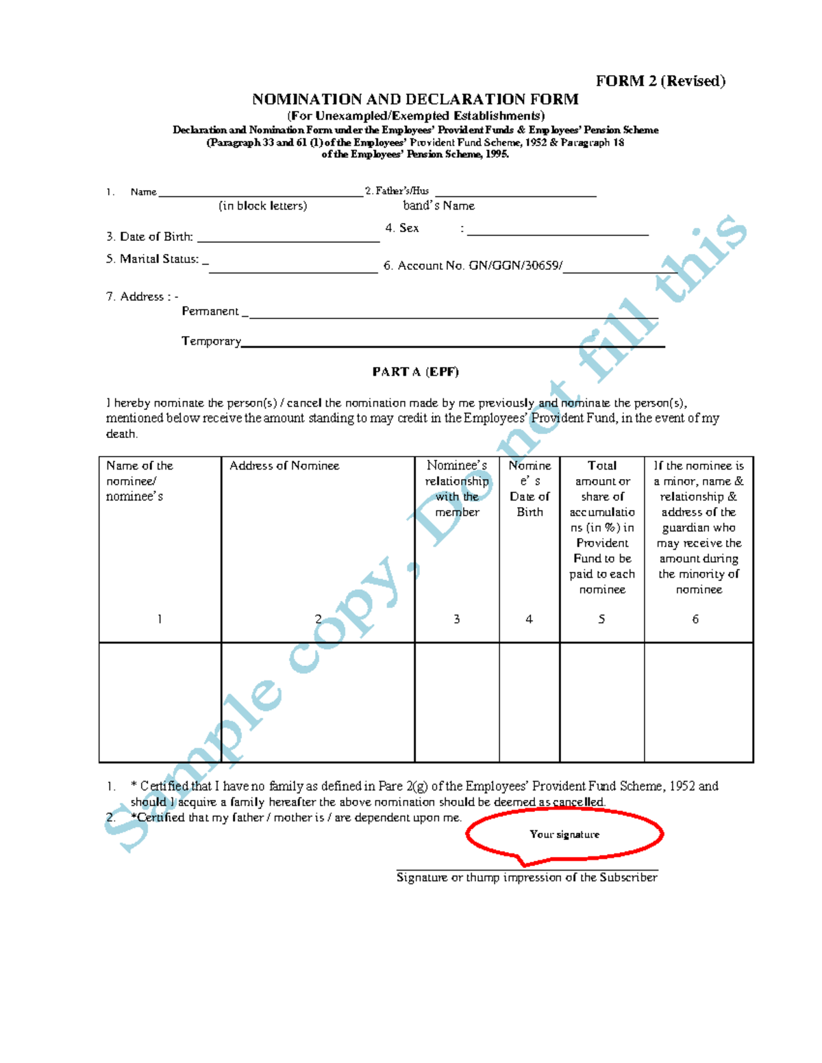 Form 2 - Grade: 3 - FORM 2 (Revised) NOMINATION AND DECLARATION FORM ...