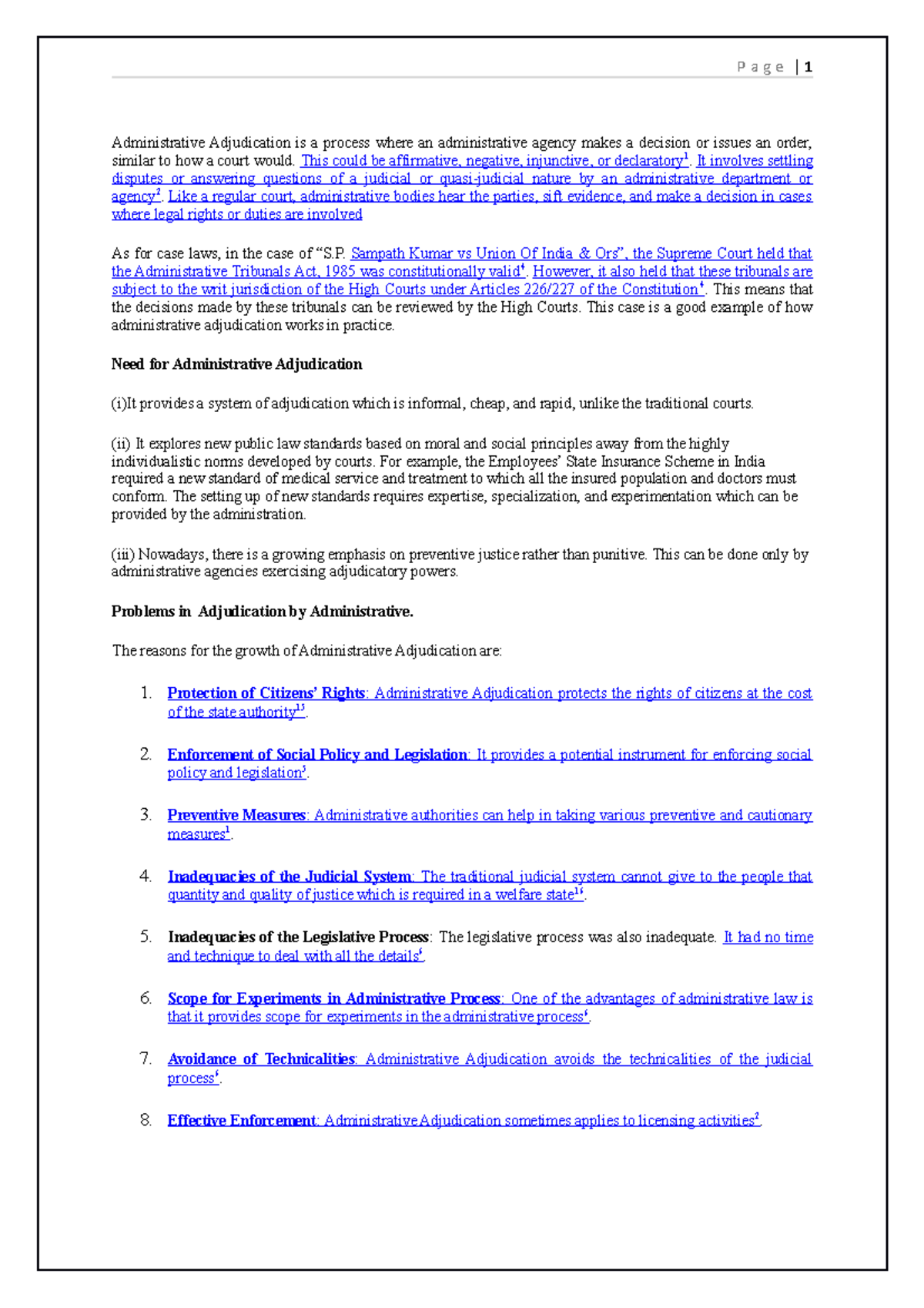 Admin 1 - Administrative Adjudication is a process where an ...