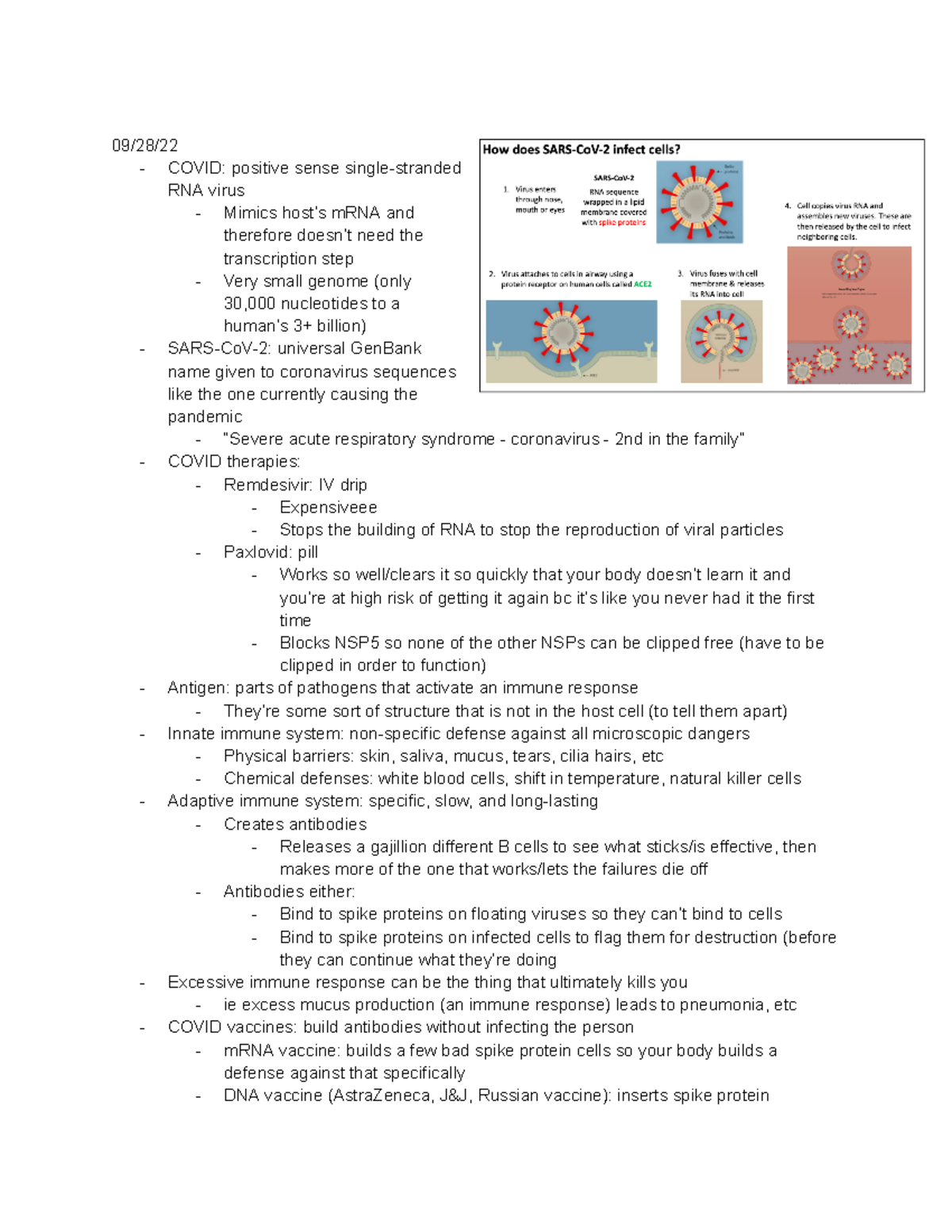 9-28-22 LFSC Notes - Vaccines and COVID-19 - 09/28/ COVID: positive ...
