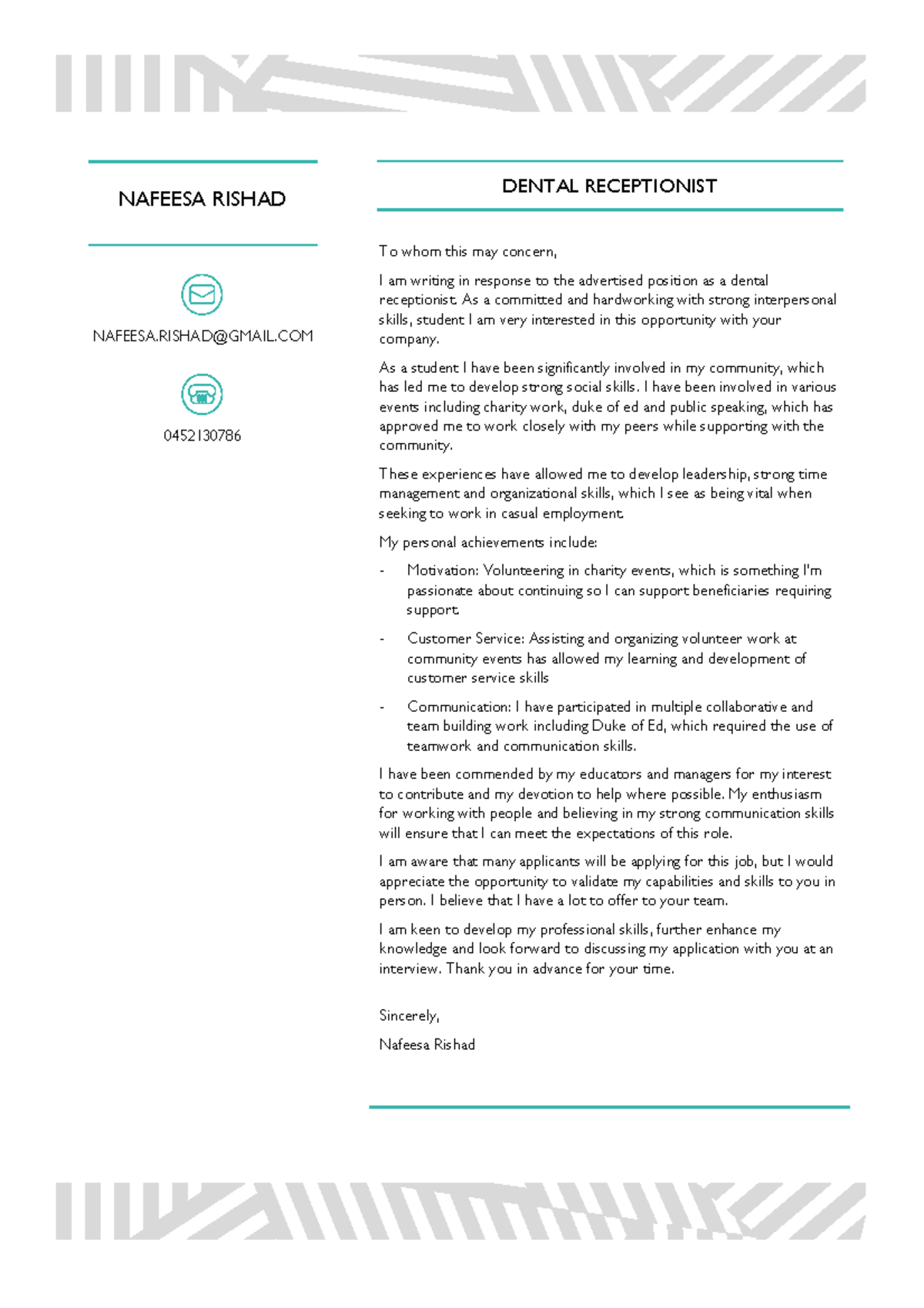 Cover letter - To find the rate of acceleration, we can use the formula ...