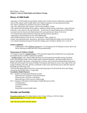 NURS 416 Exam 2 Study Sheet Weeks 4-5 - NURS 416 – Pediatrics Exam 2 ...