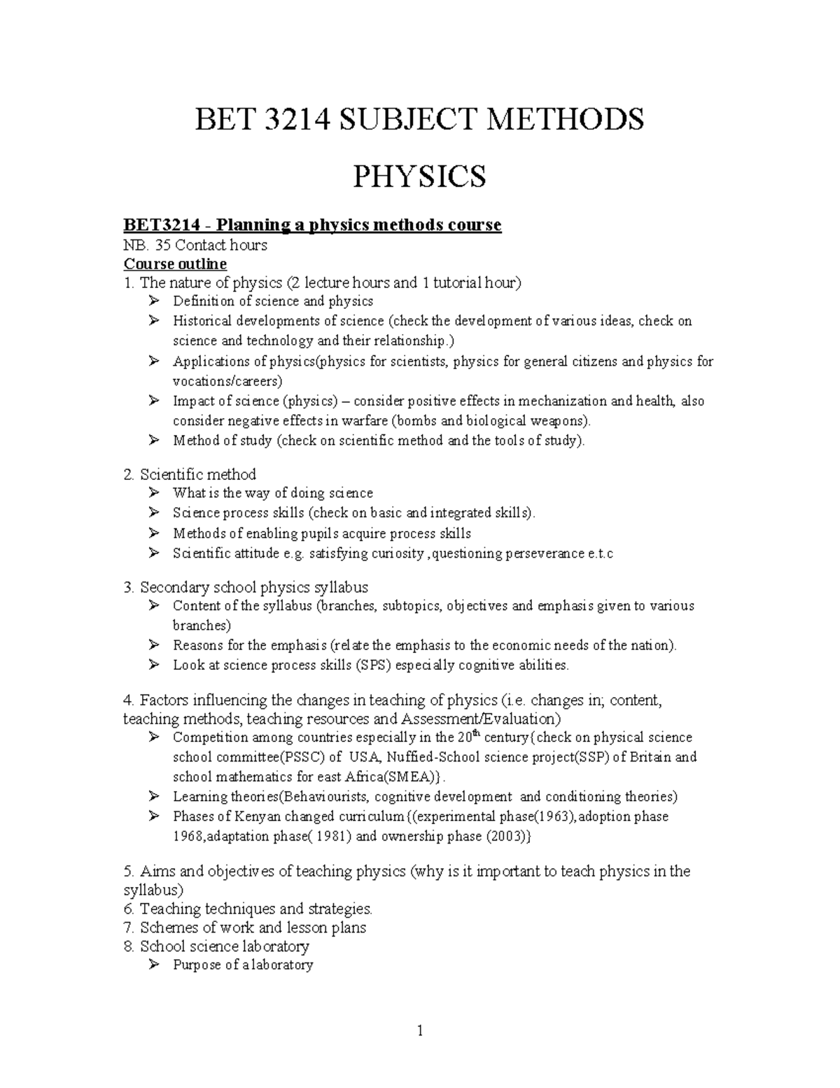 BET 3214 subject methods physics - BET 3214 SUBJECT METHODS PHYSICS ...