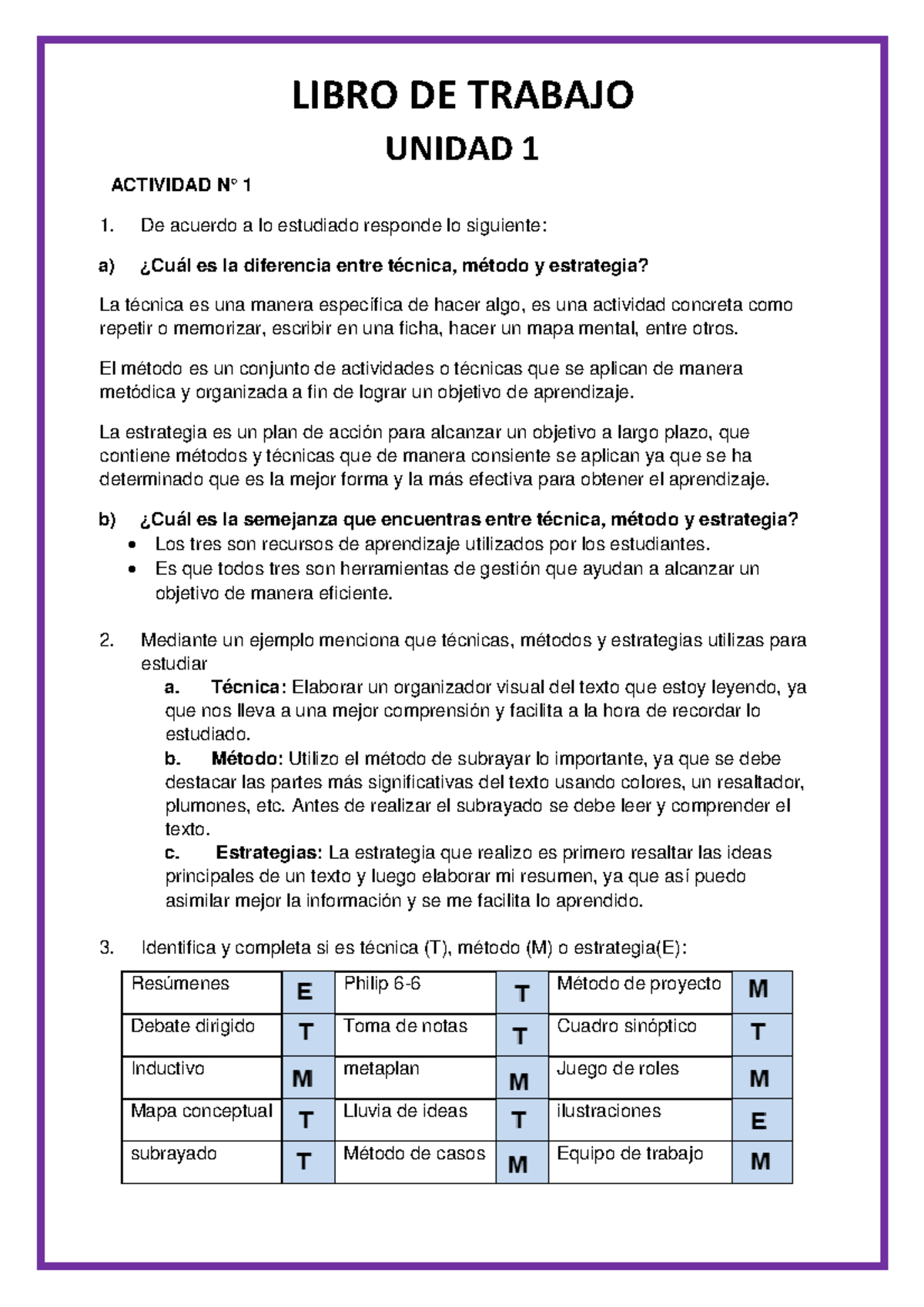 Unidad 1- semestre - LIBRO DE TRABAJO UNIDAD 1 ACTIVIDAD N° 1 De ...