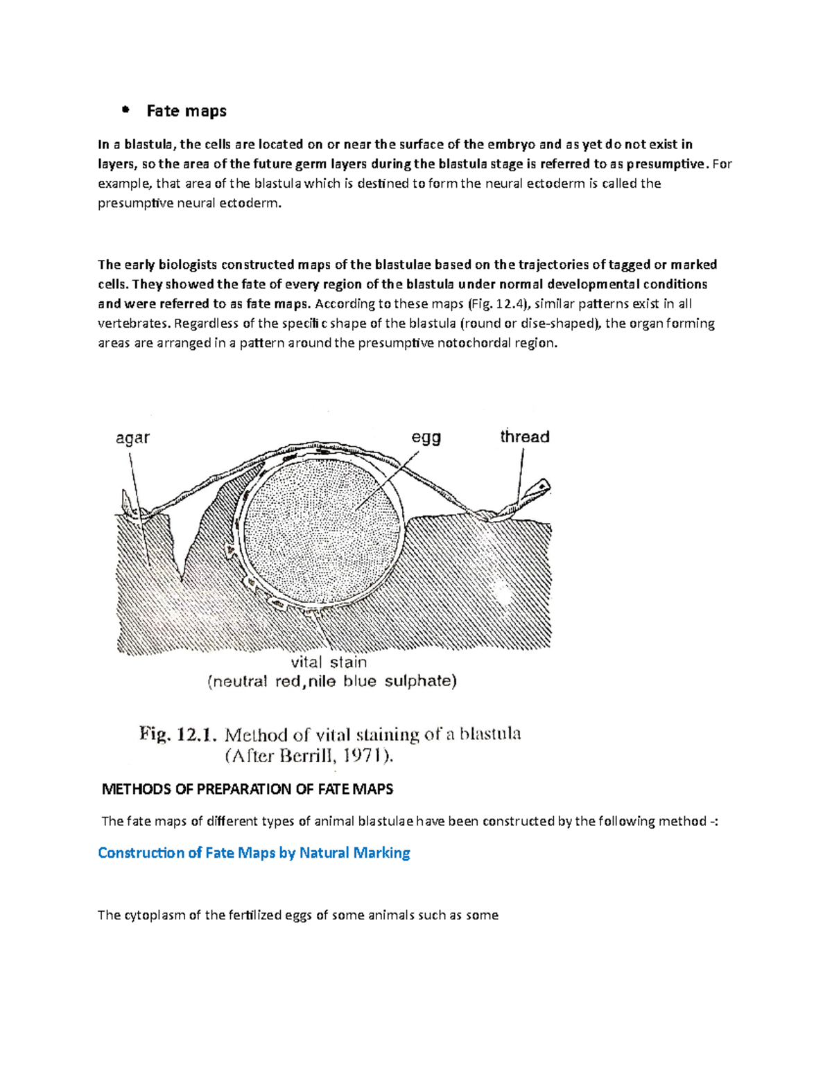 Fate Maps - Introduction and fate map by natural marking and artificial ...