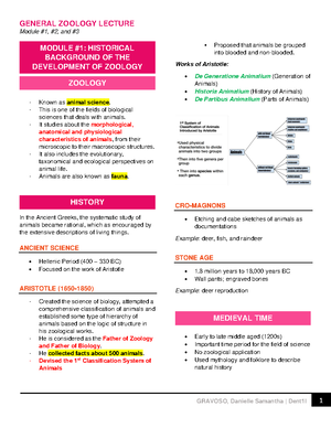 General Zoology (Lab) M1-2 - GENERAL ZOOLOGY LABORATORY Module #1 and ...