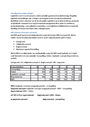 Oefenopgaven en uitwerking - Opgave 1 Een bekend begrip in de logistiek ...
