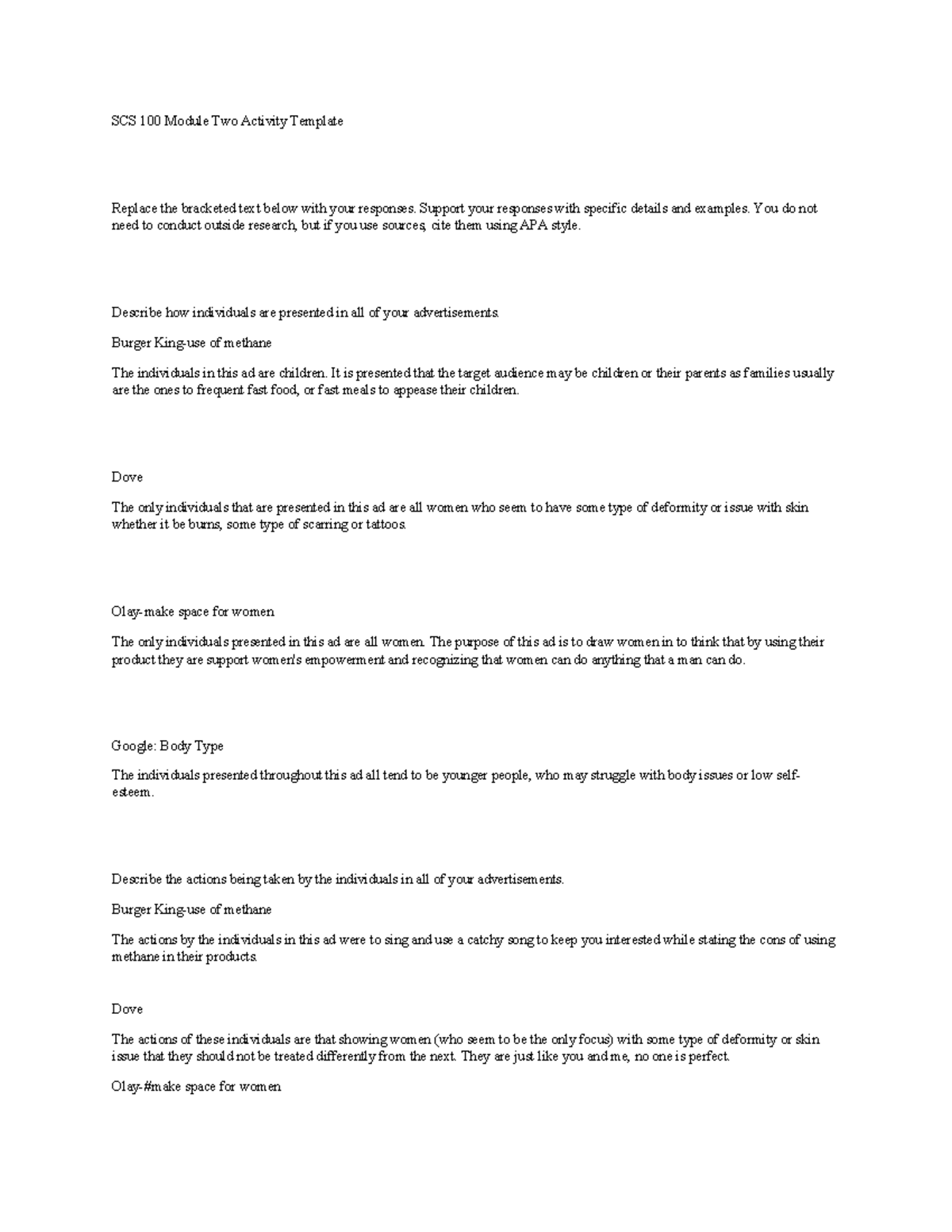 2-2 Individual Representation - SCS 100 Module Two Activity Template ...