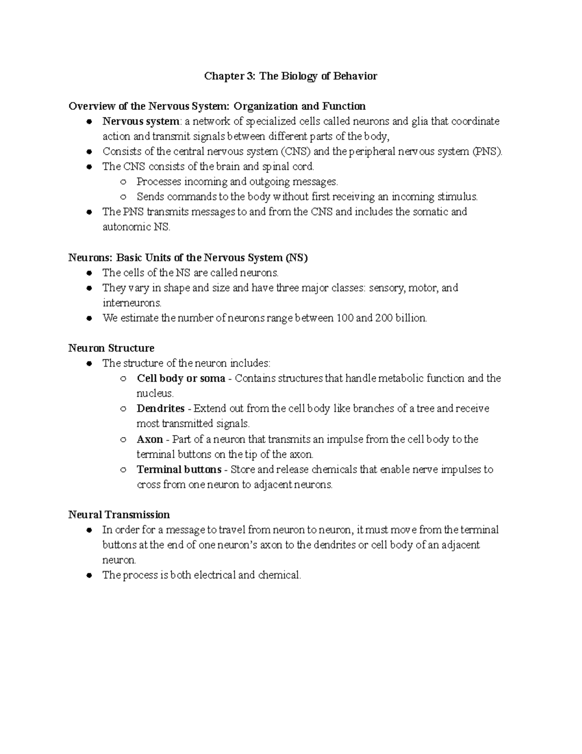 Psychology Chapter 3 - Dr. Jackson's Lecture Notes - Chapter 3: The ...