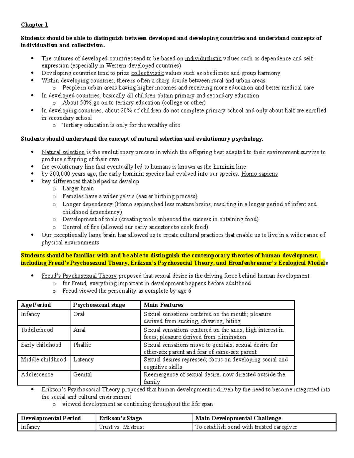 Study Tips Test 1 - Lecture notes 1-4 - Chapter 1 Students should be ...