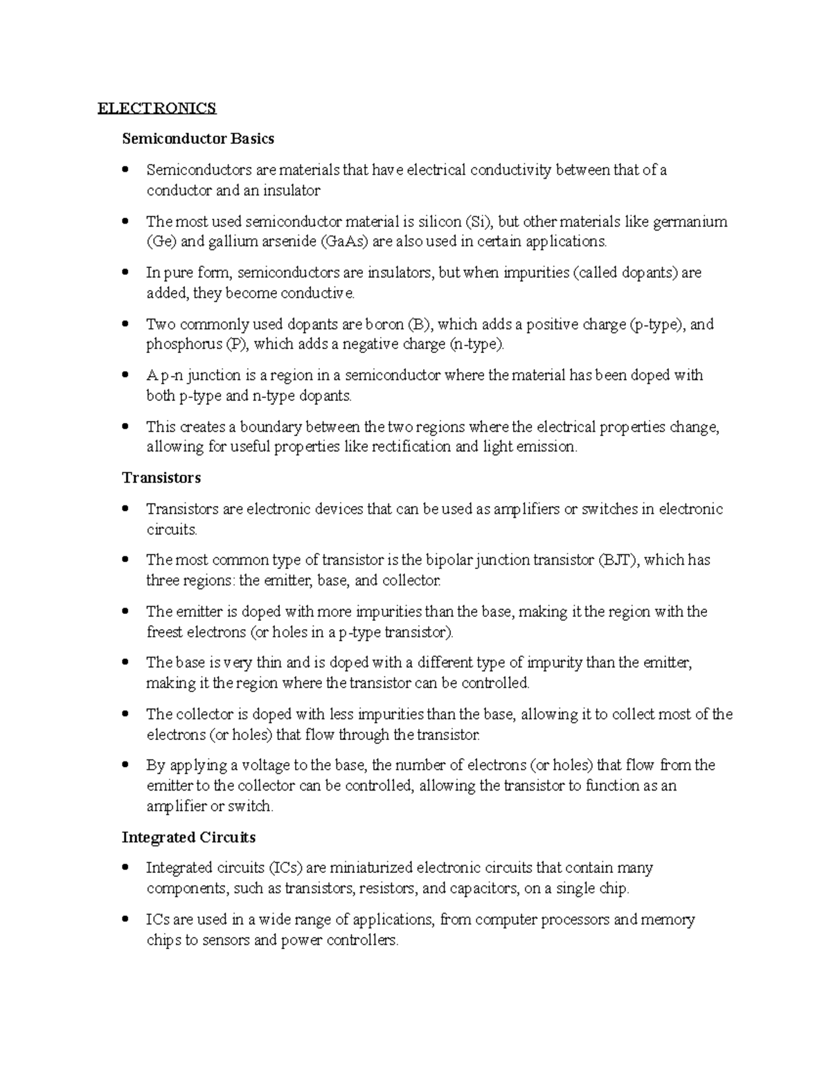 Electronics Notes 2 - analysis of electronic circuits, with emphasis on ...