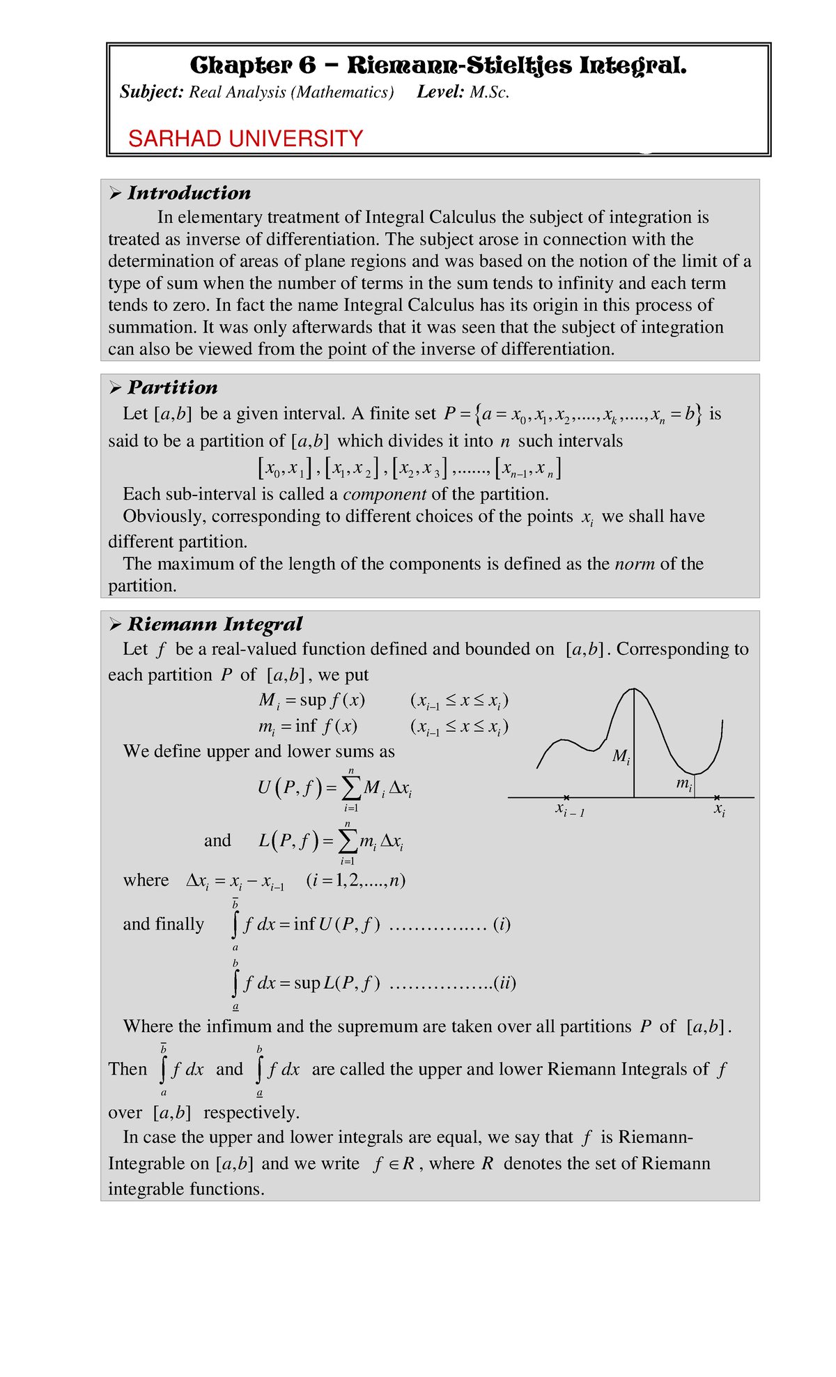 Chap 06 REAL Analysis(Mathematics) '' Riemann-Stieltjes Integral ...