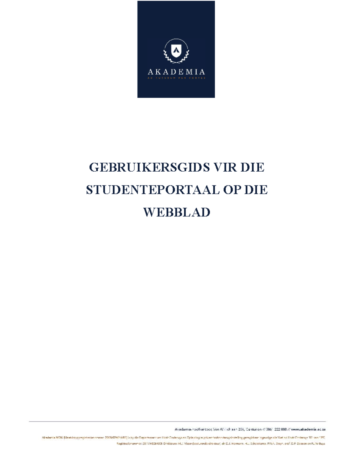 2025 Portaalgids - helps you - GEBRUIKERSGIDS VIR DIE STUDENTEPORTAAL ...