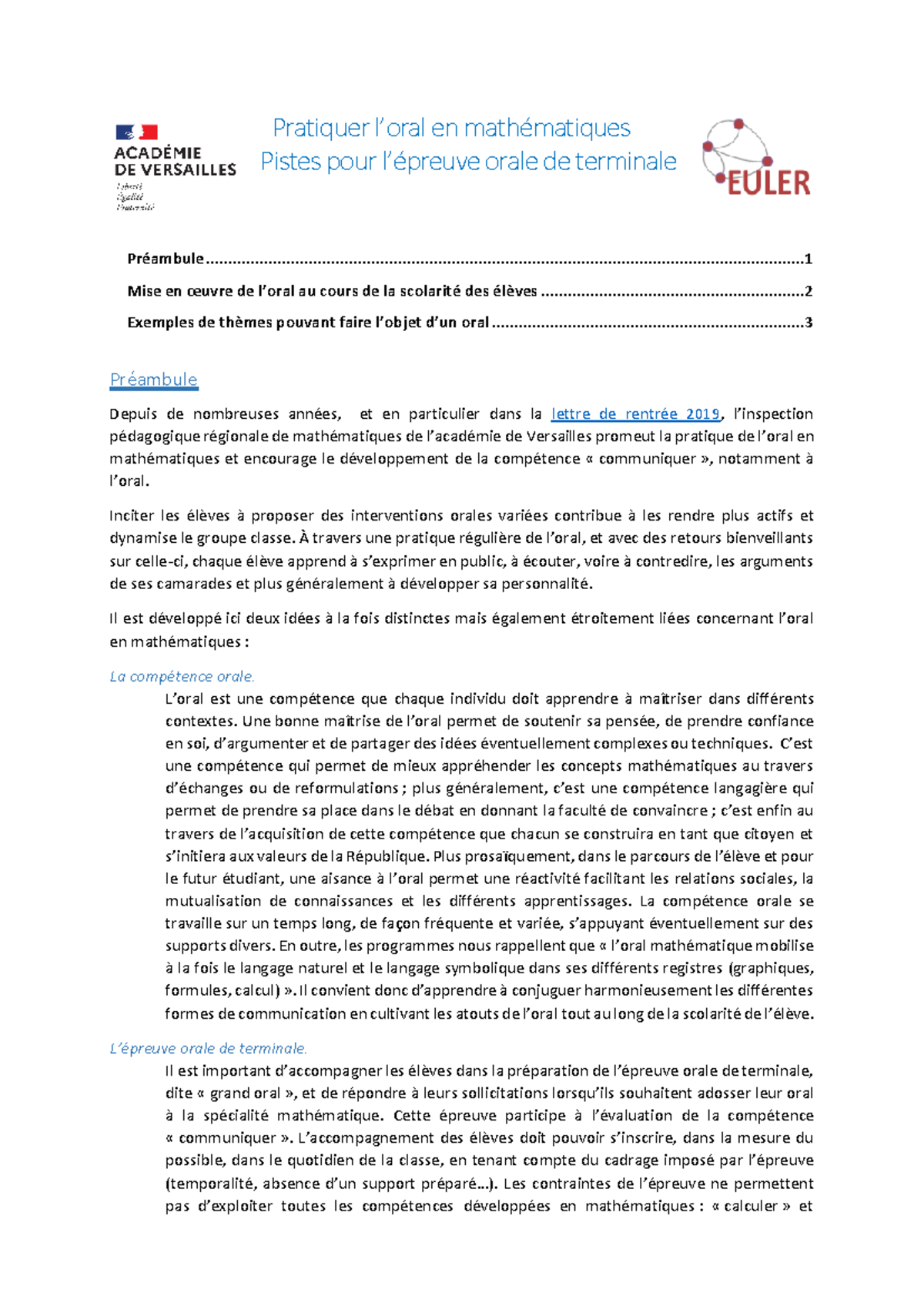 grand oral math - Pratiquer l’oral en mathématiques Pistes pour l ...