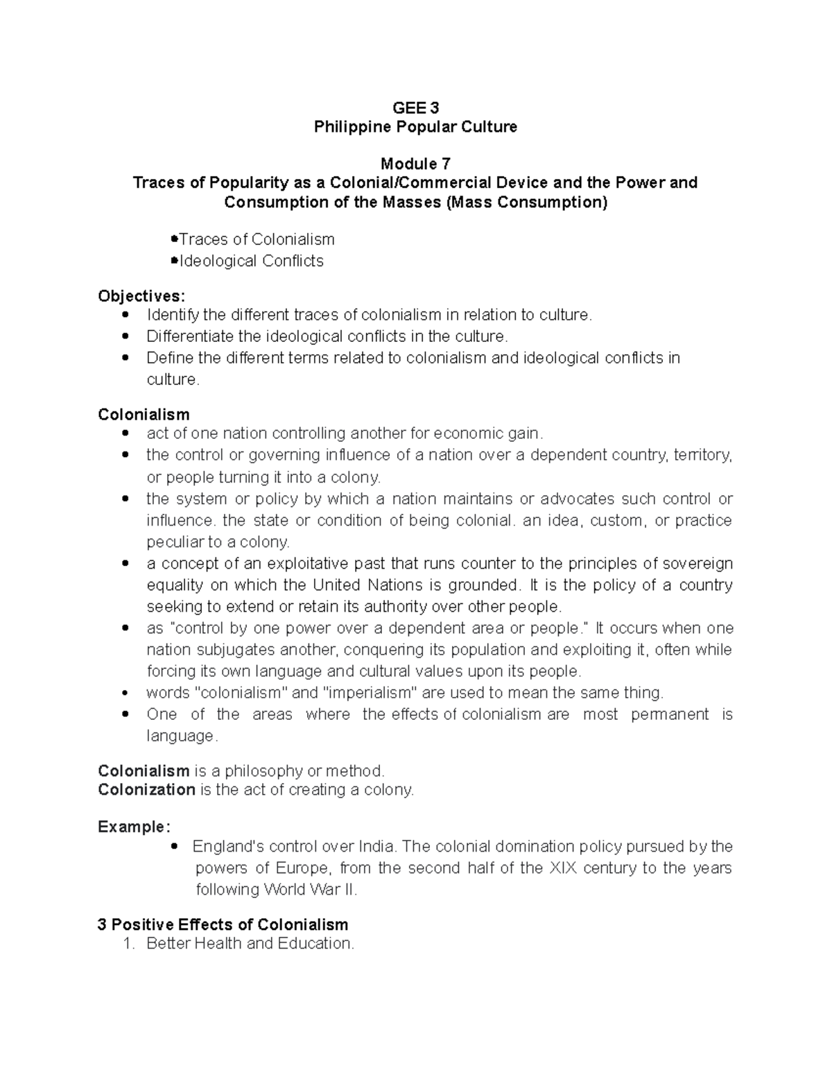 Module-7-PPC - Lecture notes 7 - Philippine Pop Culture - PangSU - Studocu