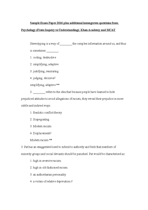 Sample exam short answer questions - answers - PART B (50%) SHORT ...