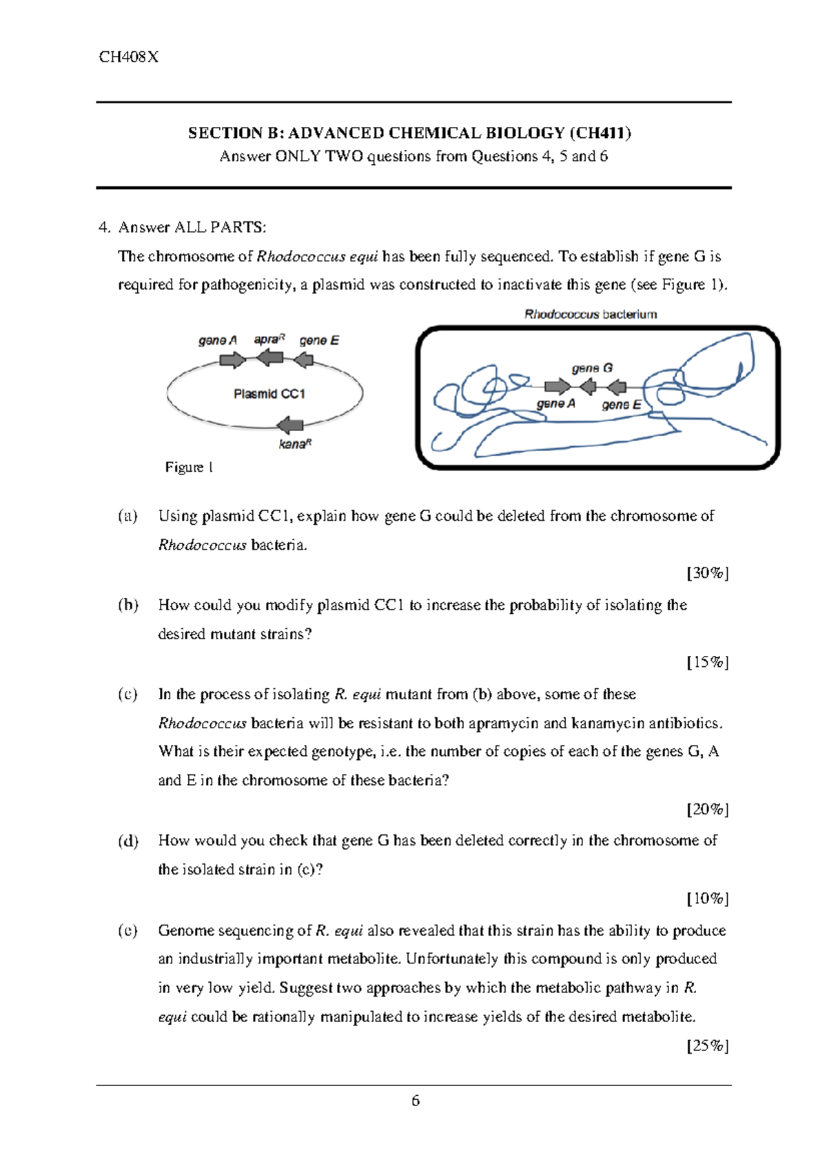 CH411 Advanced Chemical Biology 2017 Practice Paper - SECTION B ...