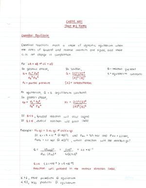 CHEM 1001 Formula Sheet - USEFUL EQUATIONS / CONVERSION FACTORS ...