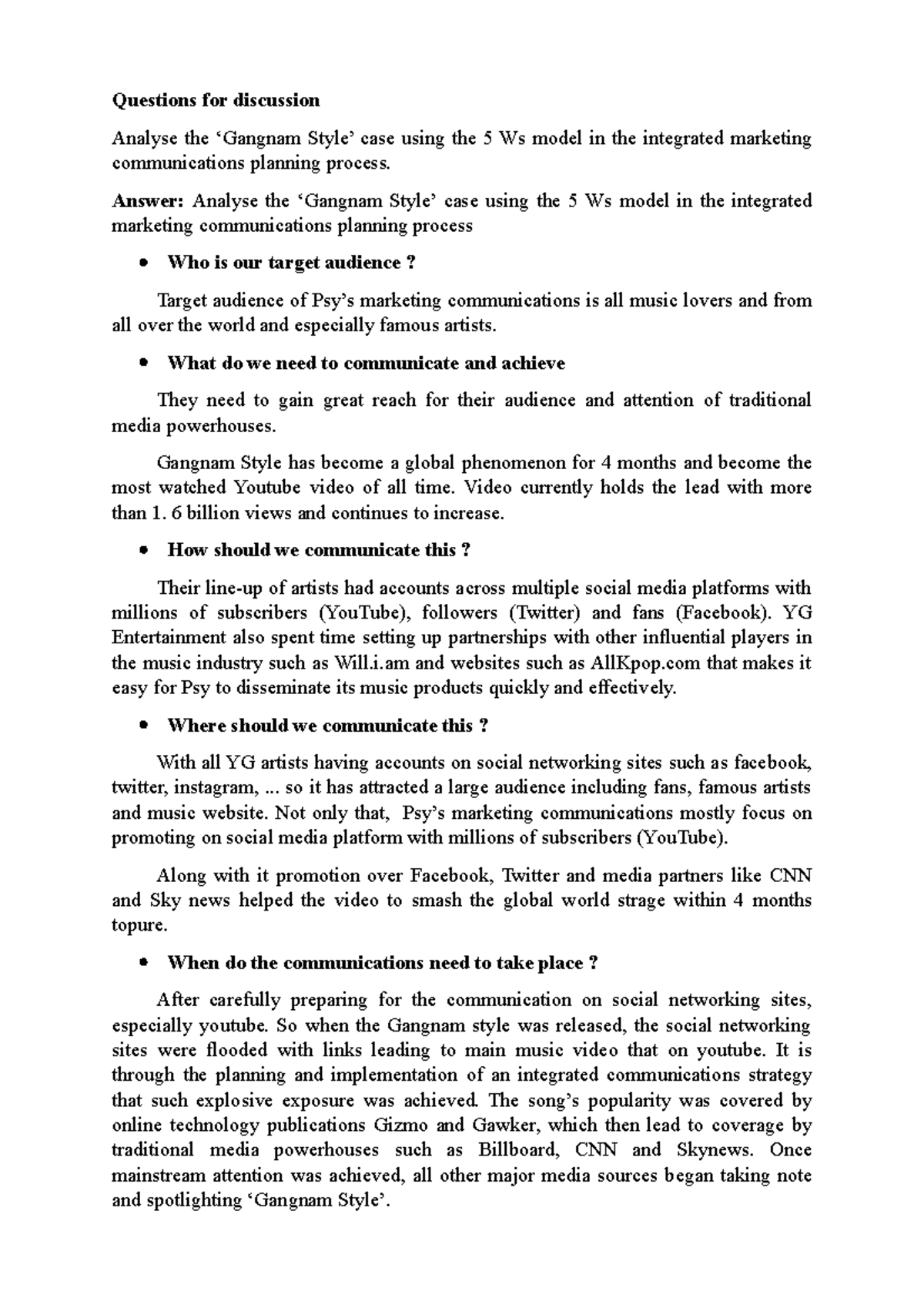 Chapter 7 Mini Case - Group Discussion - Questions for discussion ...