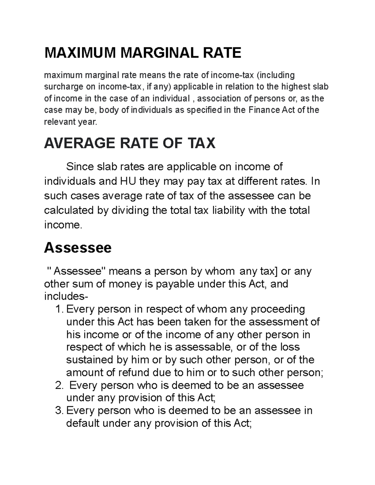Maximum Marginal RATE - it is lecture notes - MAXIMUM MARGINAL RATE ...