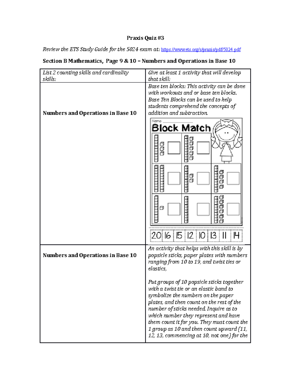 302- Praxis Quiz Week 3 - n/a - Praxis Quiz # Review the ETS Study ...