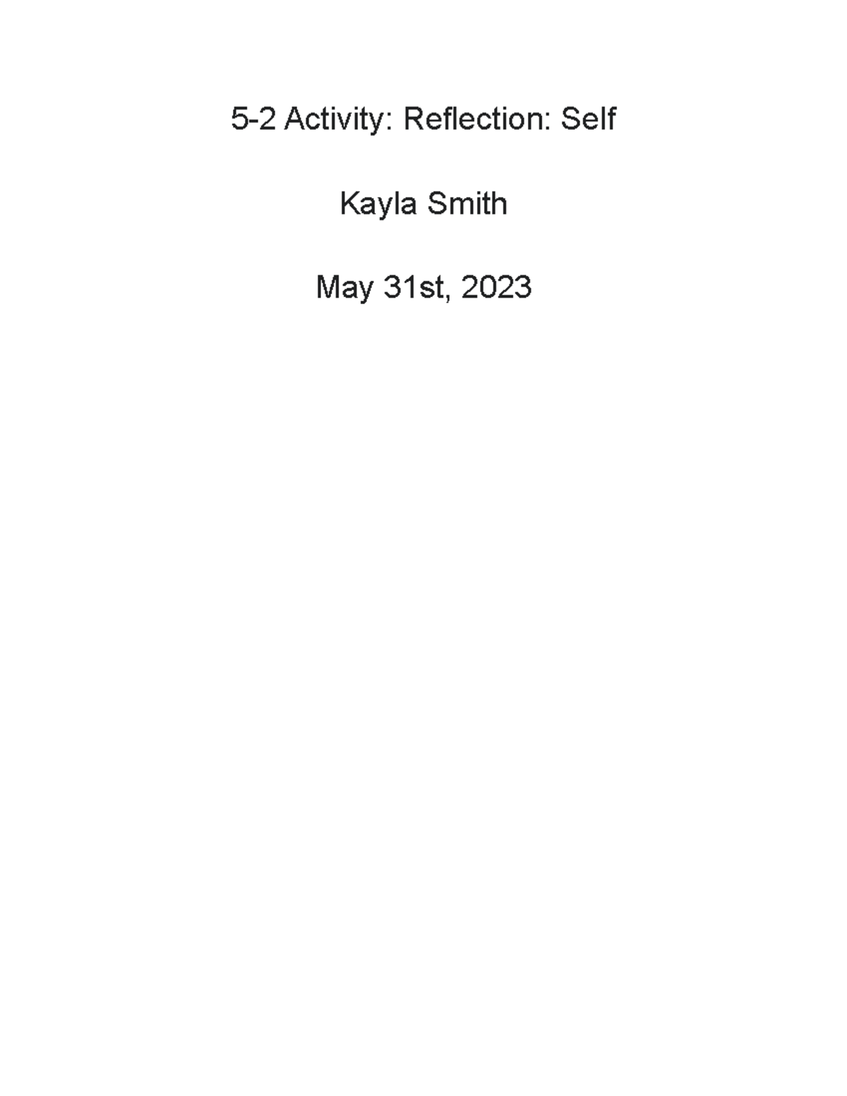 IDS-404 5-2 Activity Reflection Self - 5-2 Activity: Reflection: Self ...