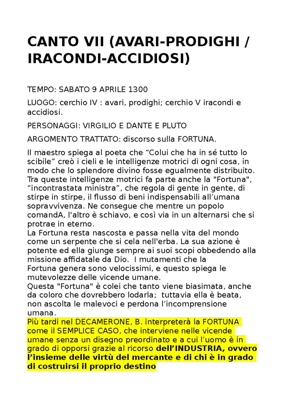 Canto VII di dante alighieri - CANTO VII (AVARI-PRODIGHI / IRACONDI ...