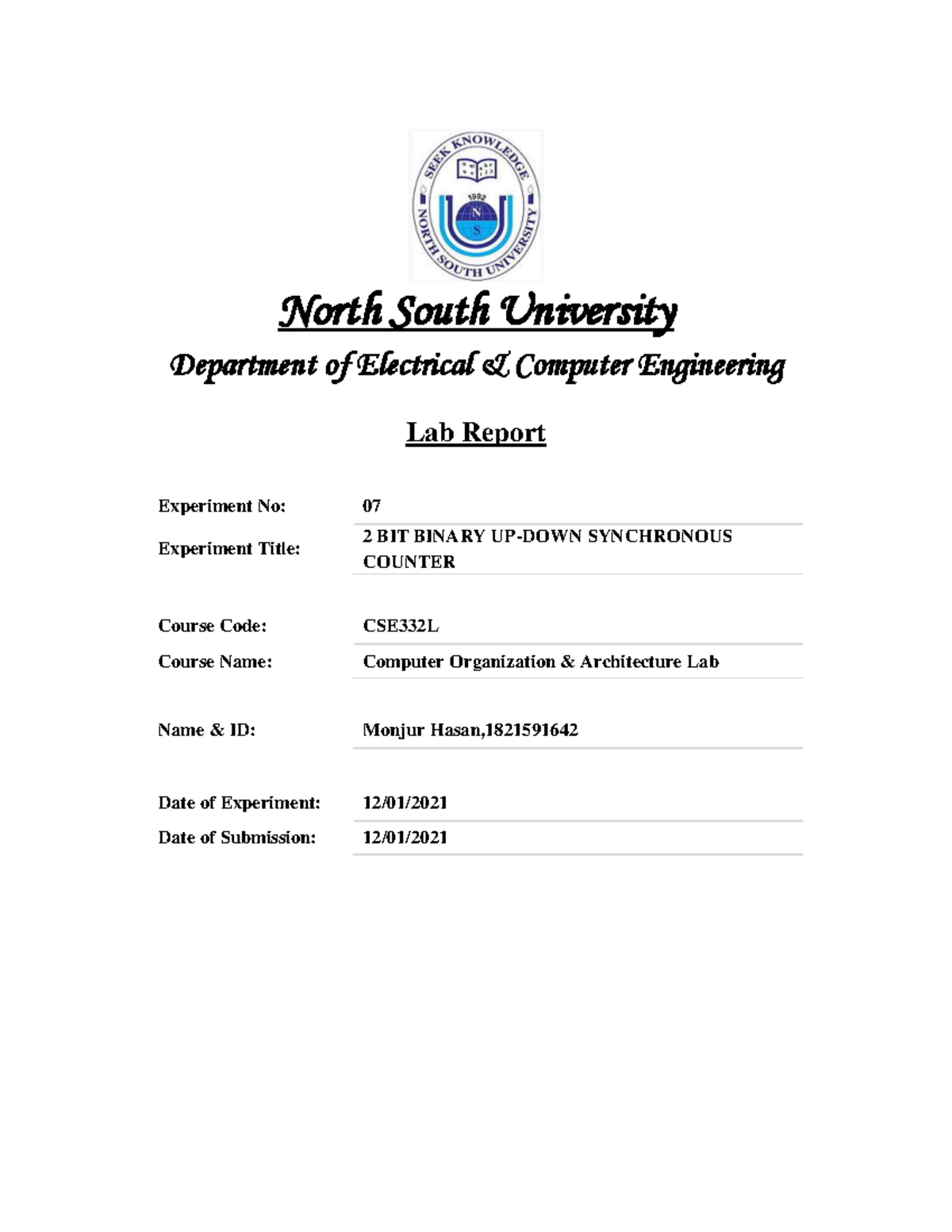 Monjur hasan 1821591642 up-down counter - Computer Architecture ...