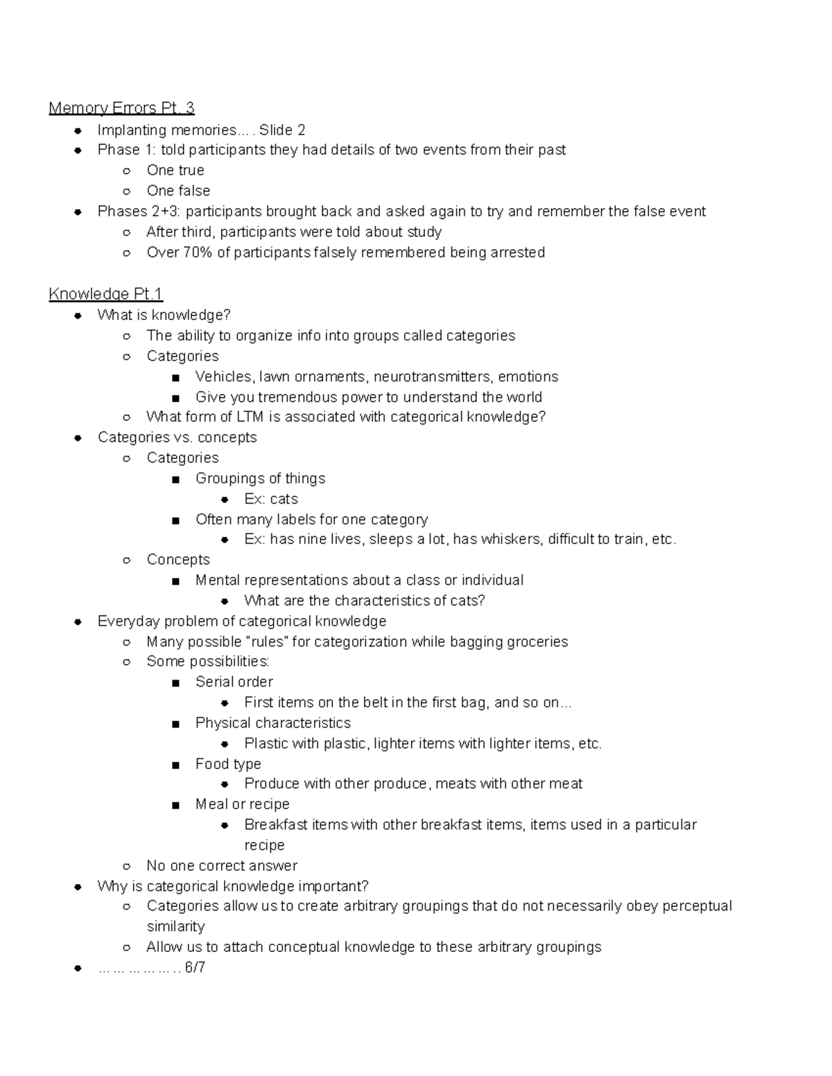 Cog Psych Exam 3 - N/A - Memory Errors Pt. 3 Implanting memories.... Slide 2 Phase 1: told - Studocu
