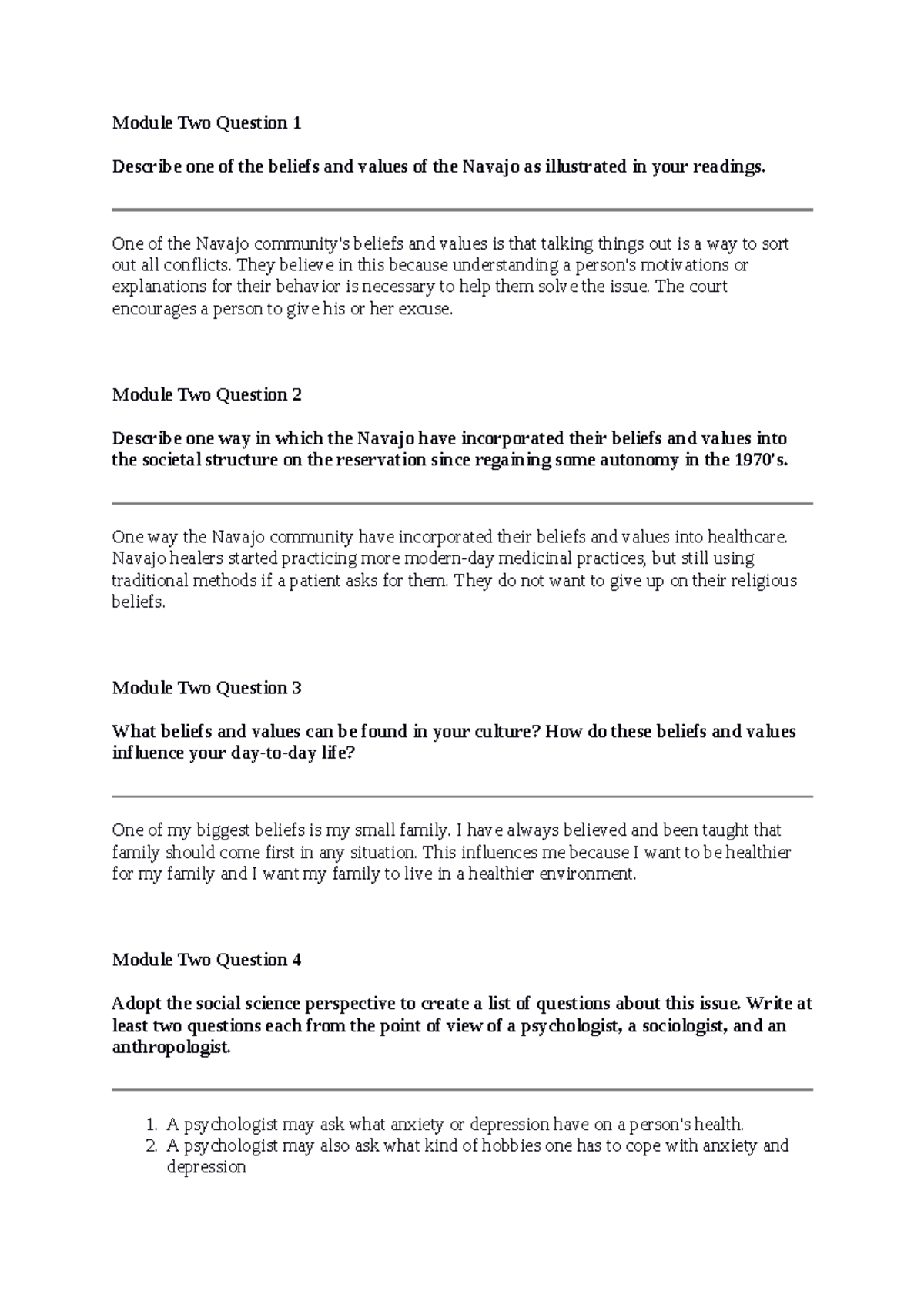 Kayeli Taylor SCS 200 Applied Social Sciences - Module Two Question 1 ...
