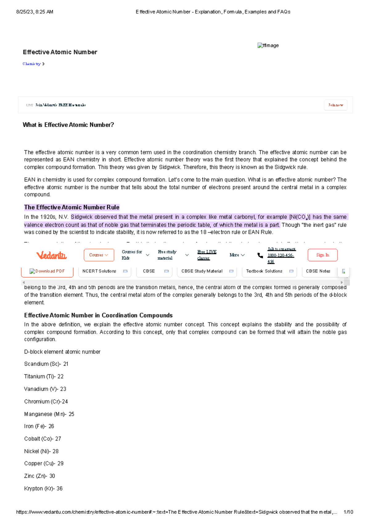 Effective Atomic Number - Explanation, Formula, Examples and FAQs ...