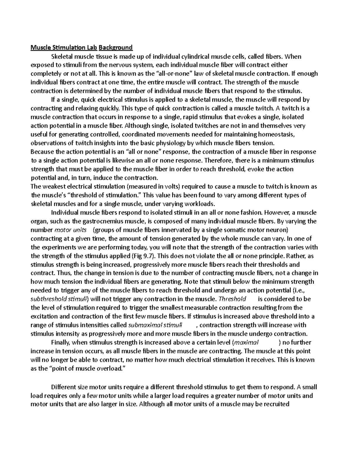 Muscle Stimulation virtual Lab 4 ediii - Muscle Stimulation Lab ...