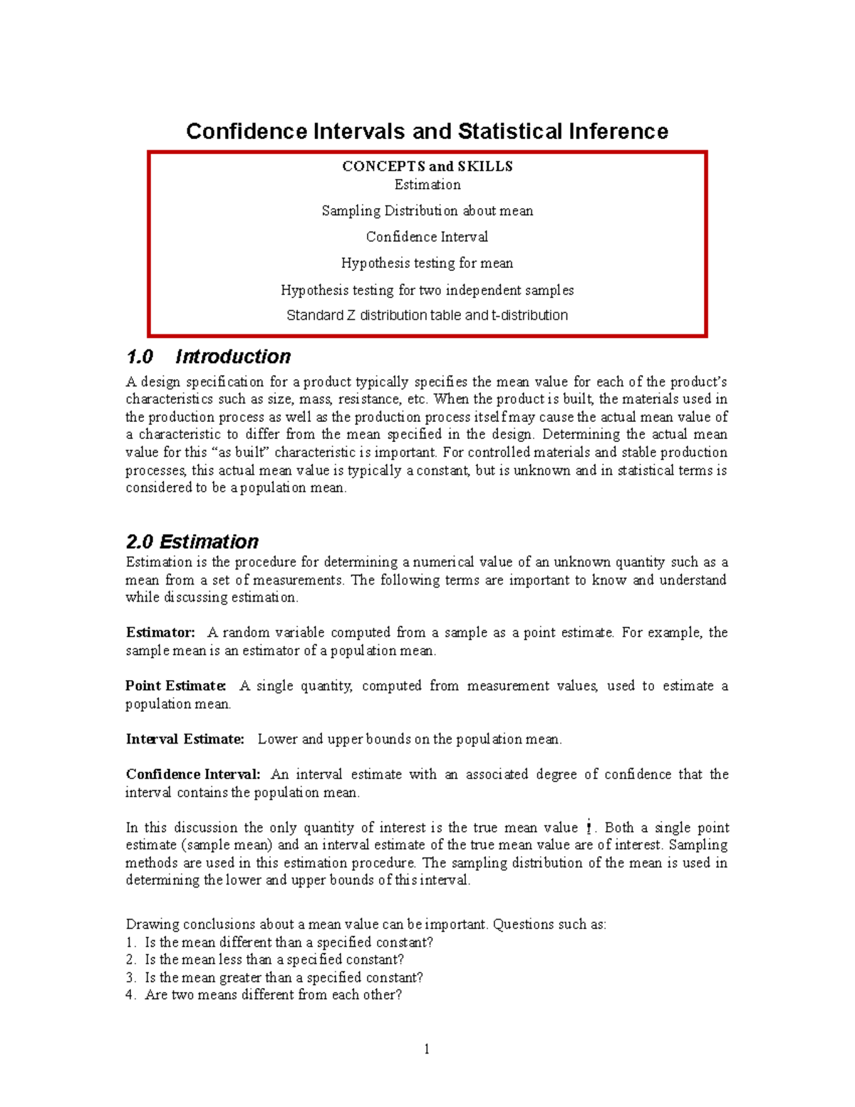 Week 12 - Confidence Intervals and Hypothesis Testing - Reading ...