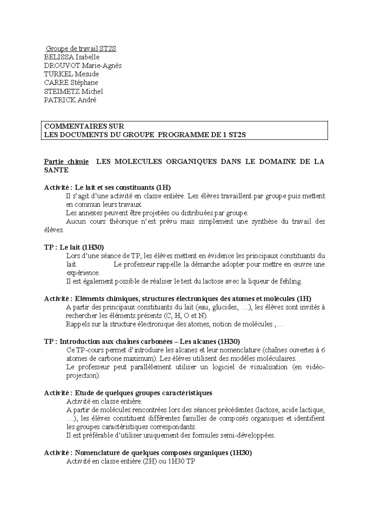 2-TP Chimie LAIT - Cours magistral - Groupe de travail ST2S BELISSA ...